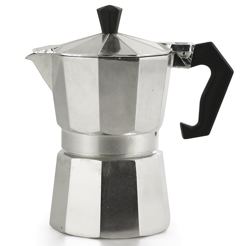 Pot moka traditionnel en aluminium avec poignée et bouton thermo ...