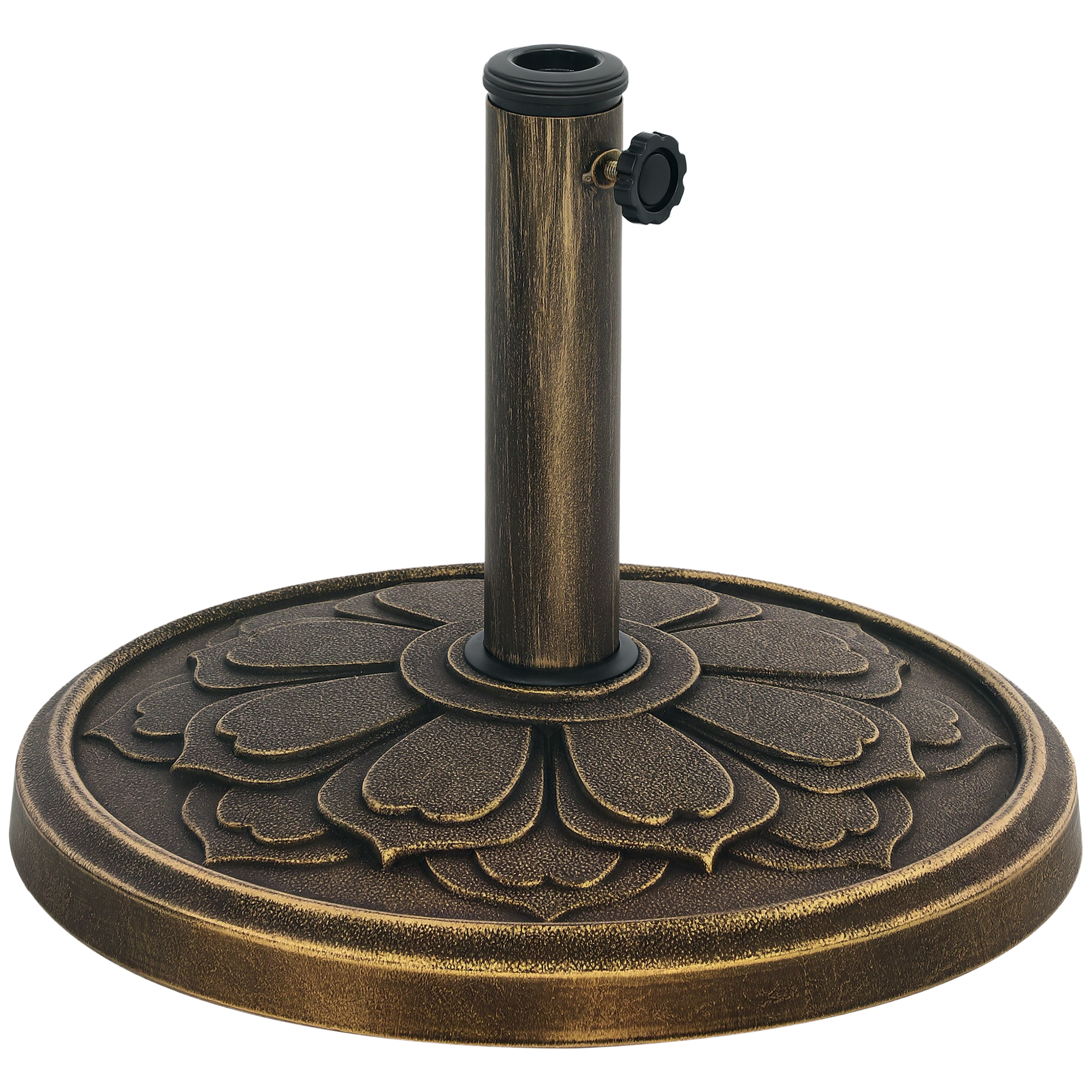 Base para sombrilla de 12 kg con manivela integrada, en resina, metal y ...