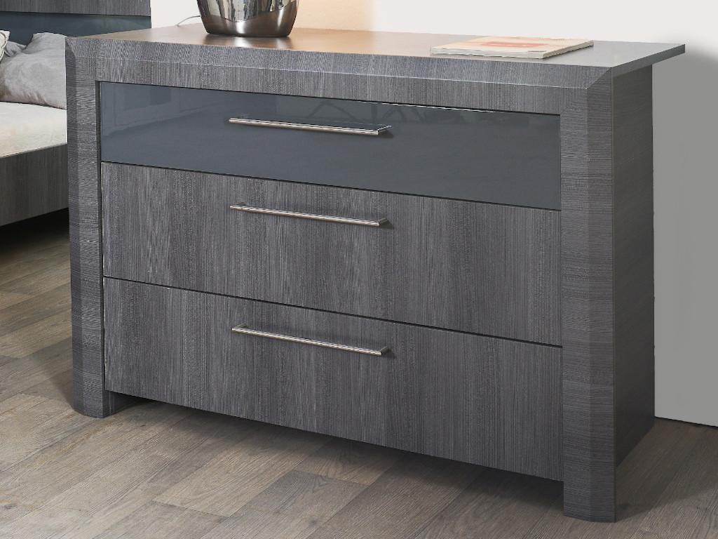 Commode BRITANY - 3 tiroirs - Finition aspect orme gris | Leroy Merlin