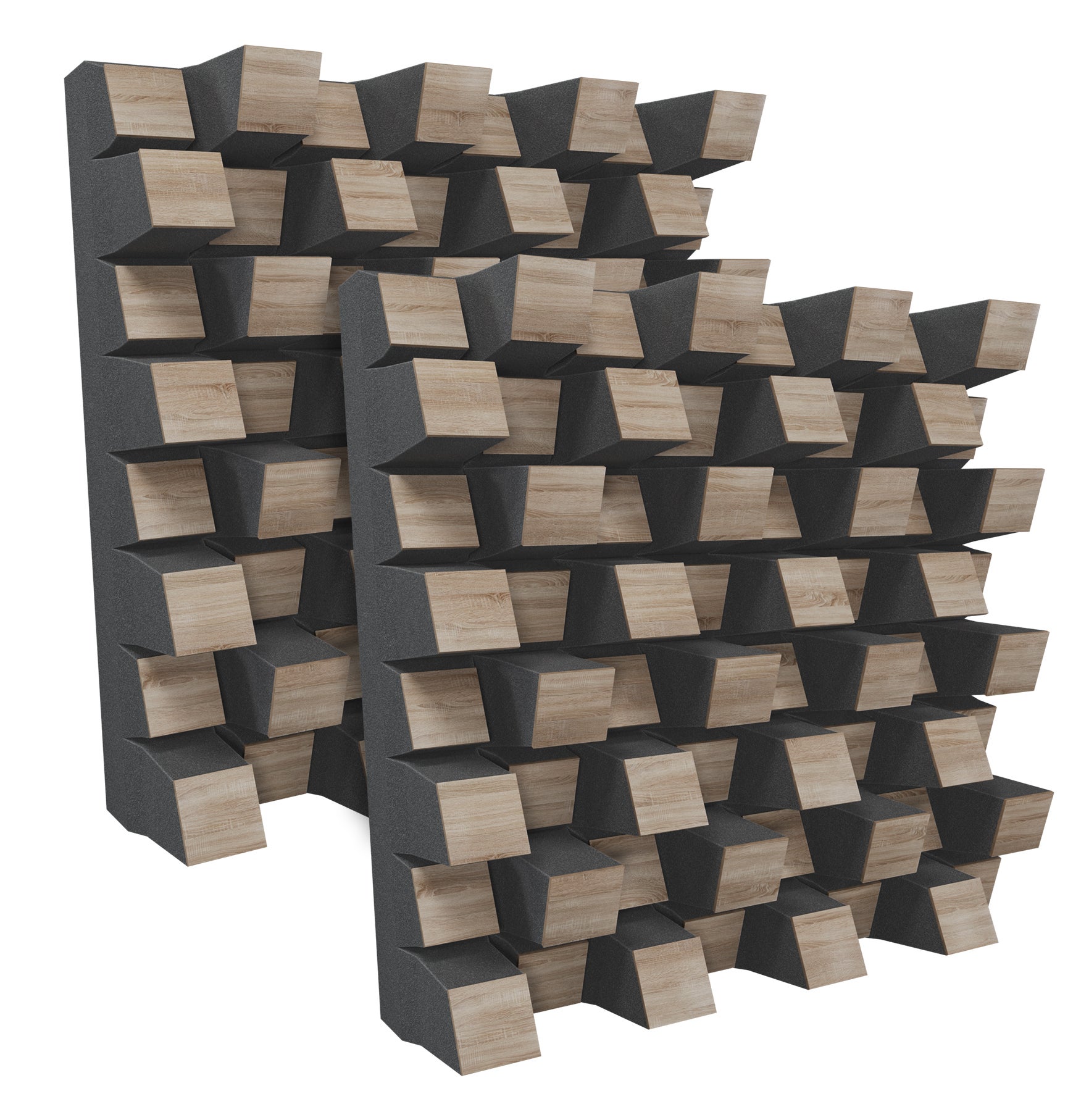 Lot de 2 Diffuseurs acoustiques artistiques SIRIUS 50x50 cm - 0.5 m² surf.totale - MDF perforé ...