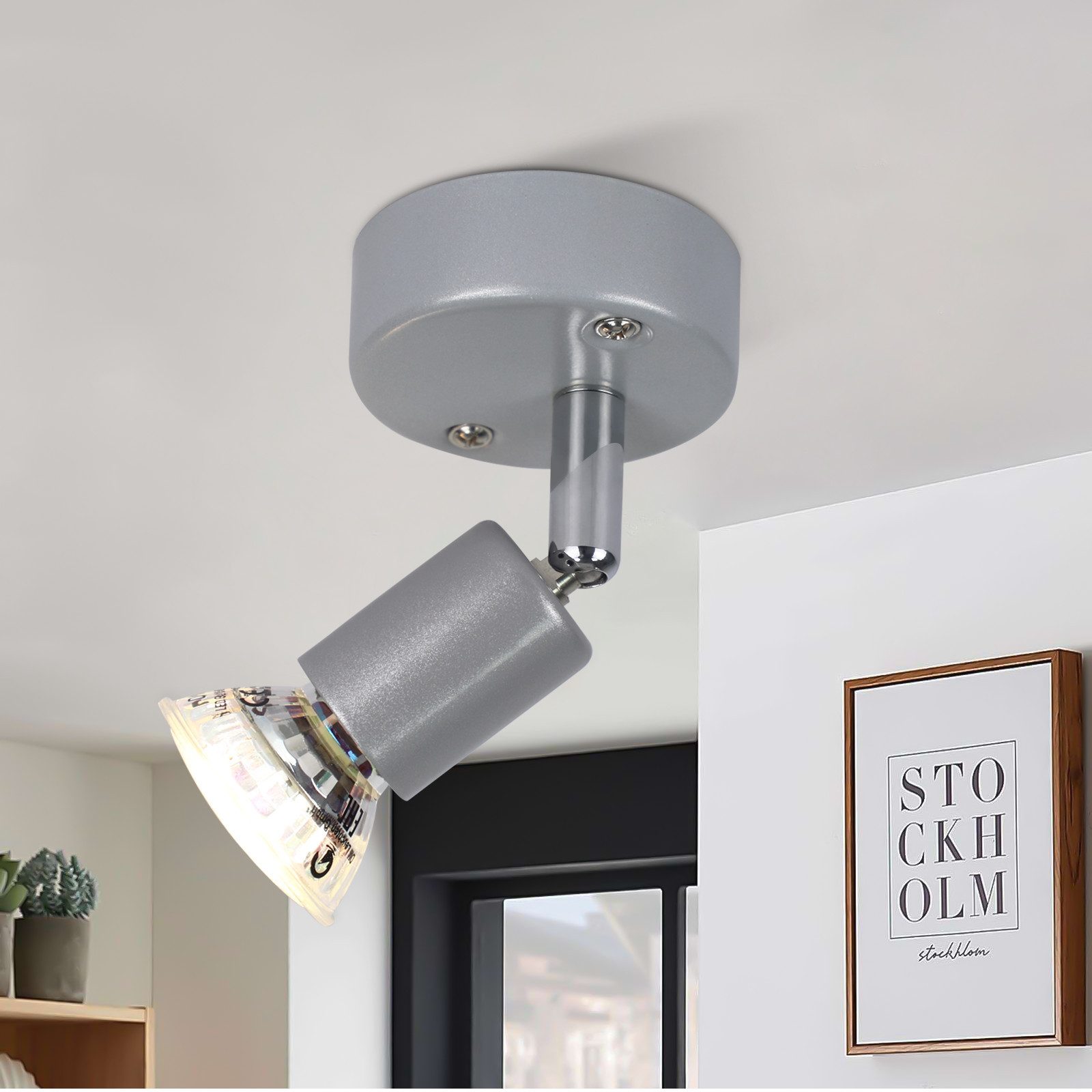 NETTLIFE Spot de plafond LED orientable GU10 1 ampoule spots de plafond ...