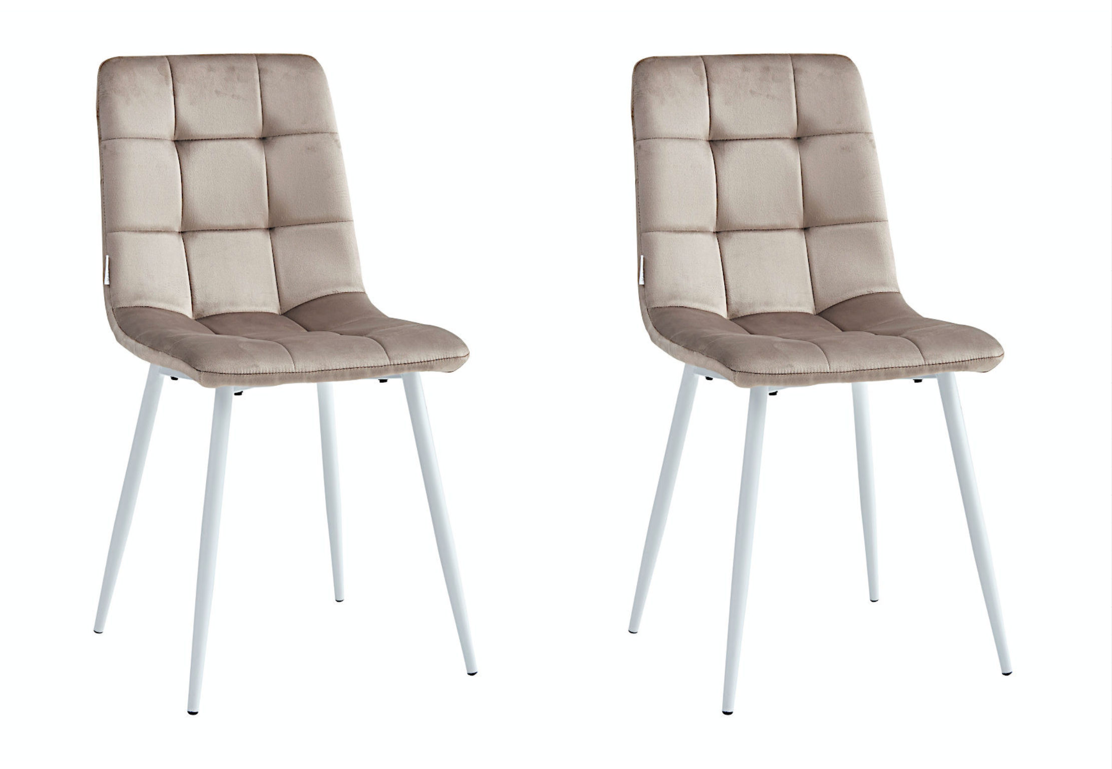 Pack 2 sillas de comedor CHILE MOCA tejido terciopelo con patas de ...