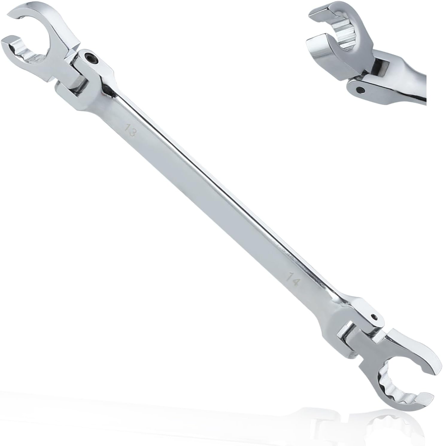 Clé à écrou évasé à tête flexible 13 x 14 mm, outil évasé métrique, clé ...