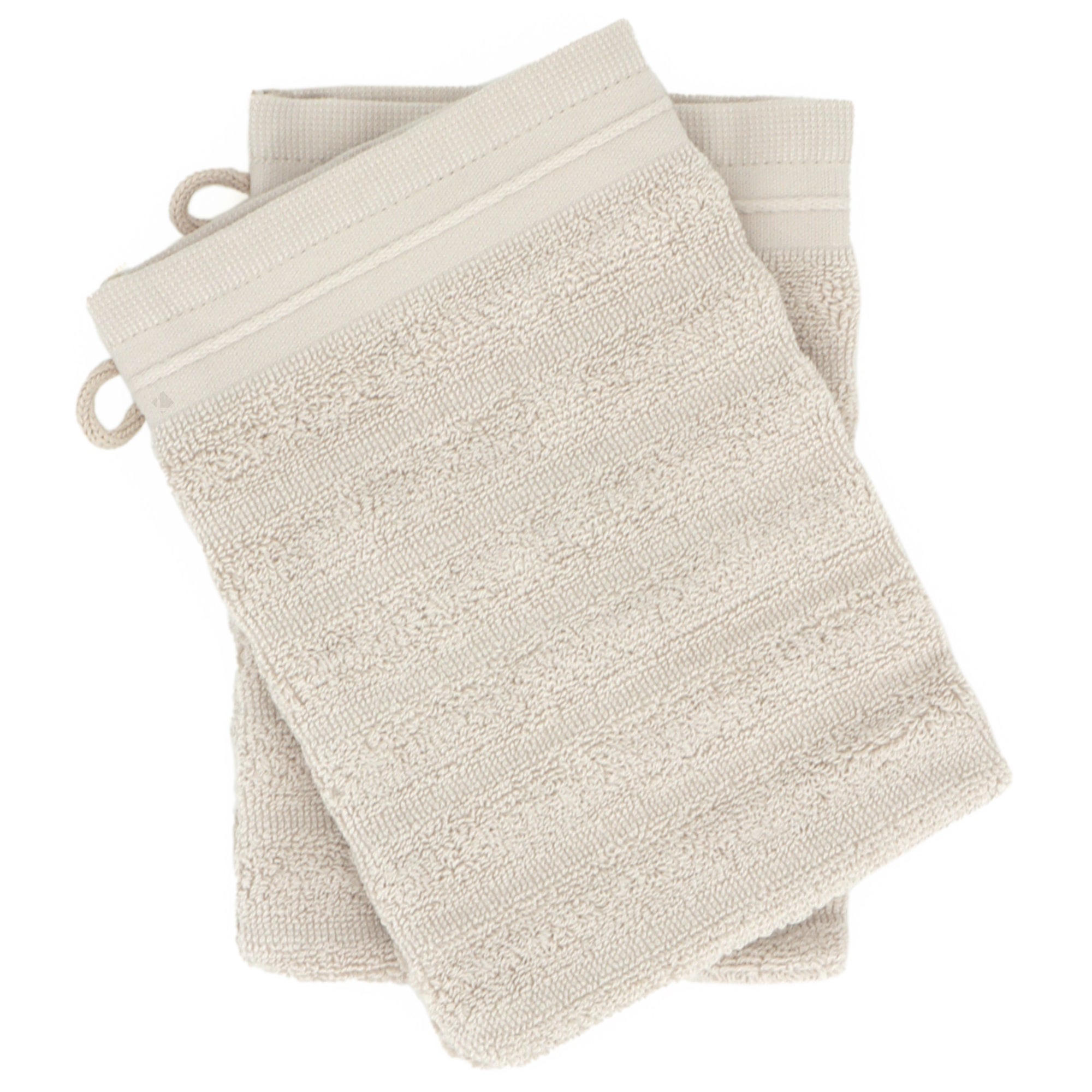 Lot de 2 gants de toilette 16x21 cm NATURAL STRIPES blanc crème | Leroy ...