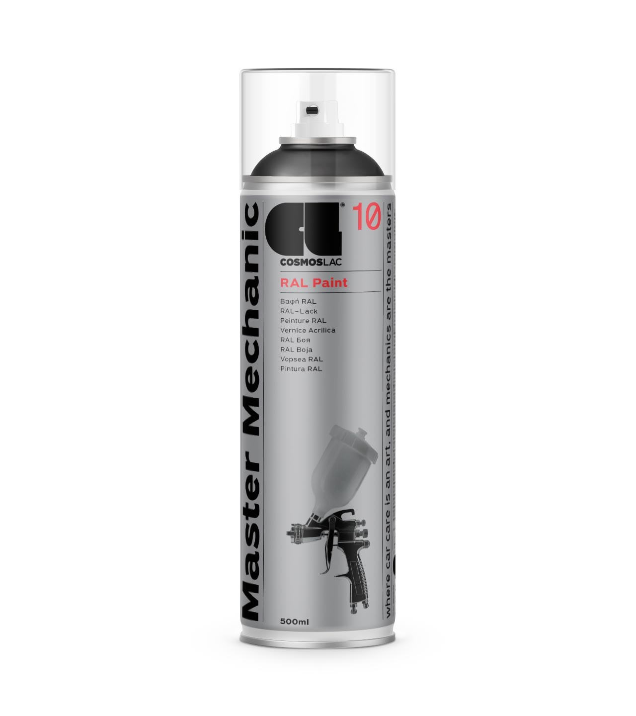 SPRAY PINTURA NEGRO BRILLANTE RAL 9005 10D MASTER MECHANIC 500 ML ...