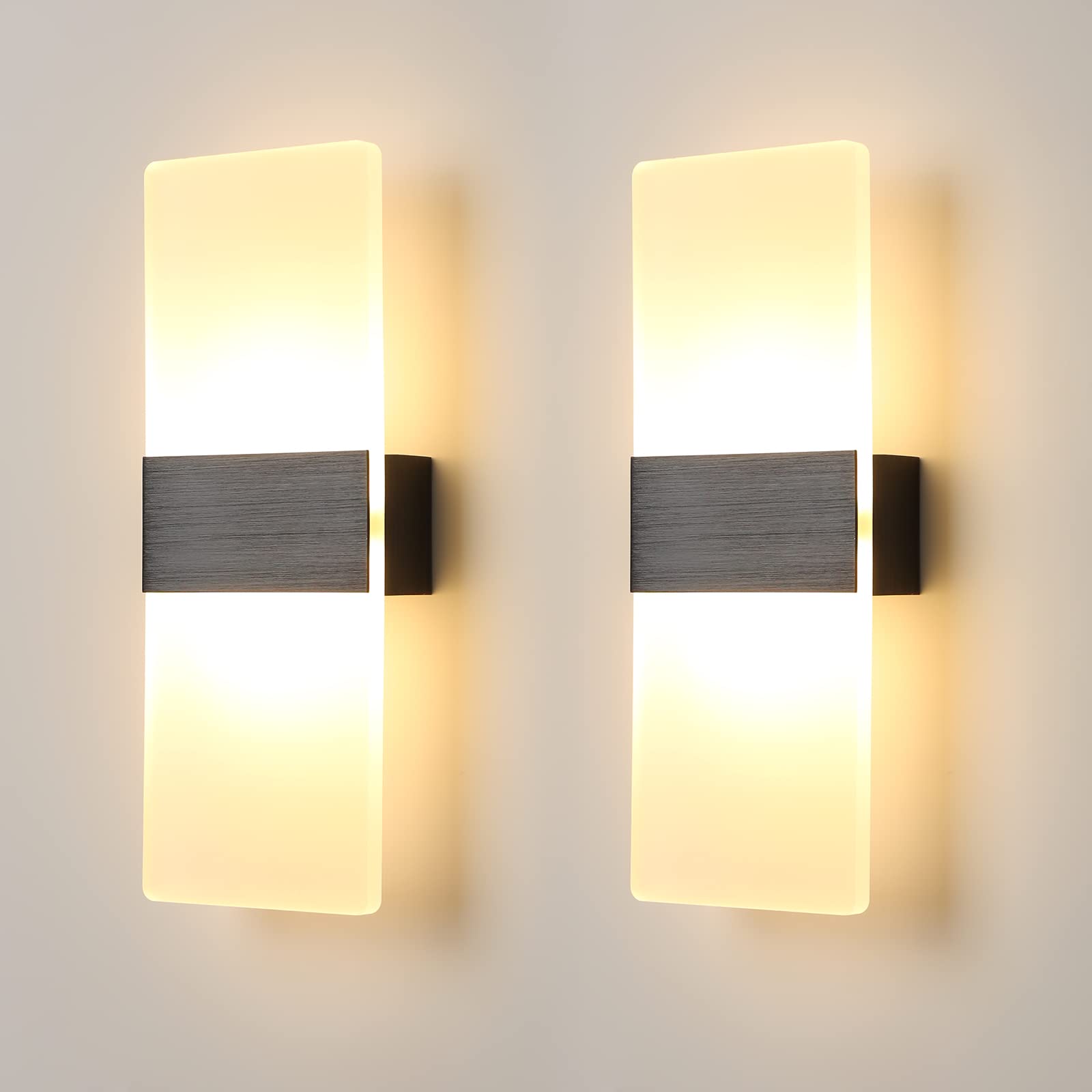 Paquete de 2 apliques LED de pared, lámpara de noche, lámpara de pared ...