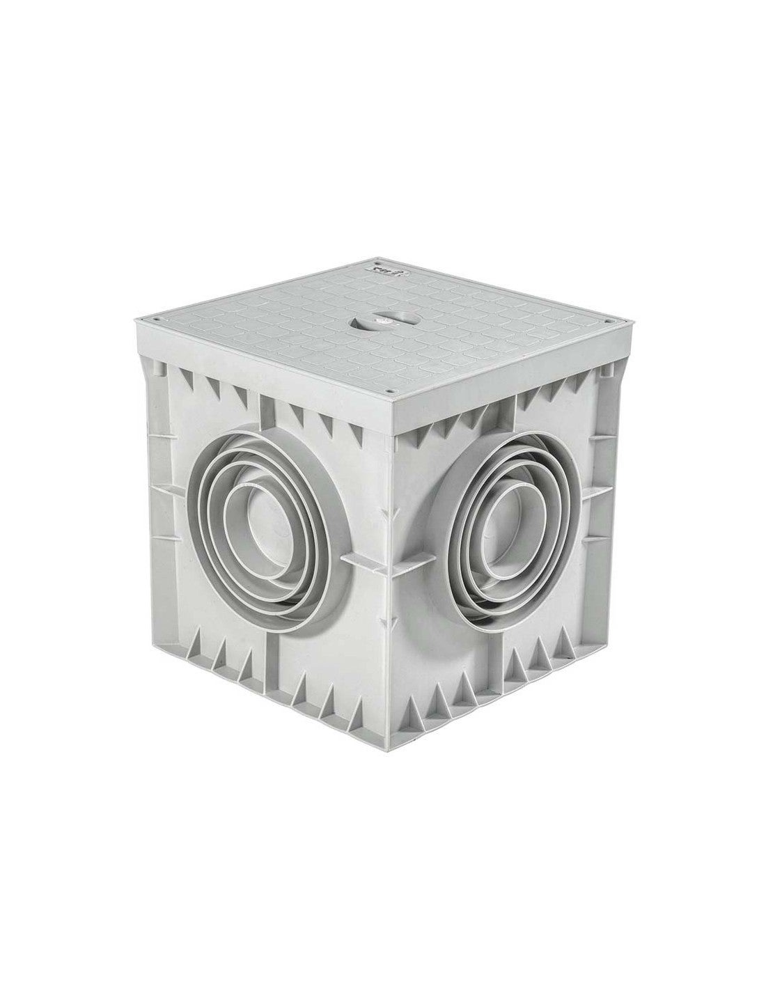 Regard de sol électrique carré gris avec couvercle borgne IP54 en PVC ...