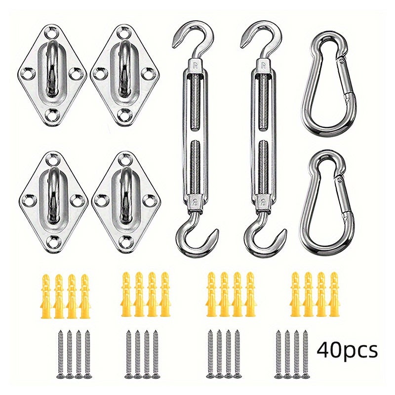 Kit de fijación para toldos de sombra - Acero inoxidable 304 - Para la ...