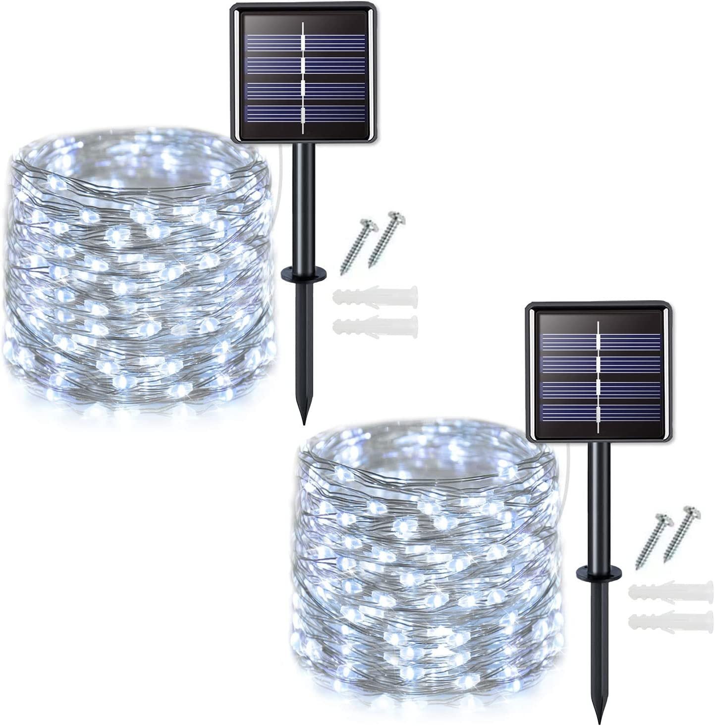 X 30 m 300 LED Luces solares de cadena para exteriores Luces solares de cadena para exteriores ...