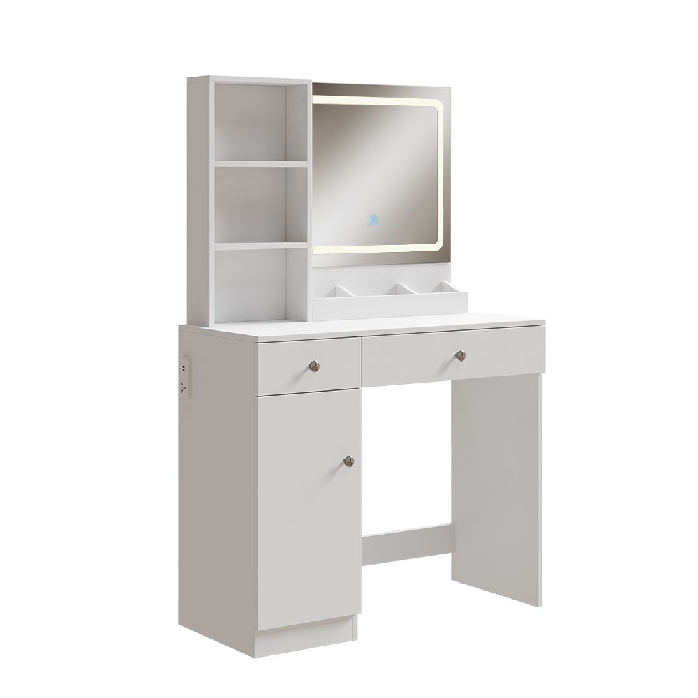 Vicco Coiffeuse Silvia, Blanc, 90cm avec miroir | Leroy Merlin