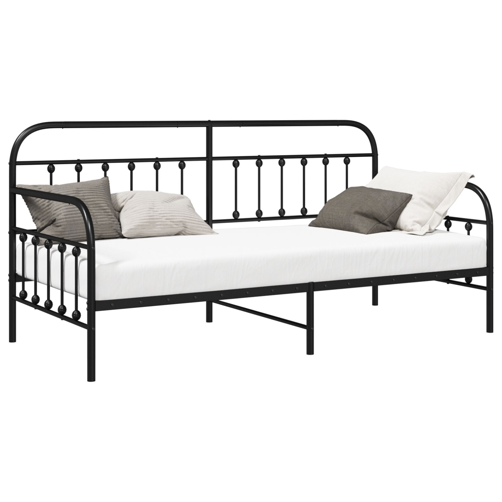 Lit simple，Lit adulte，Cadre de lit transformable Noir 90x190 cm en ...