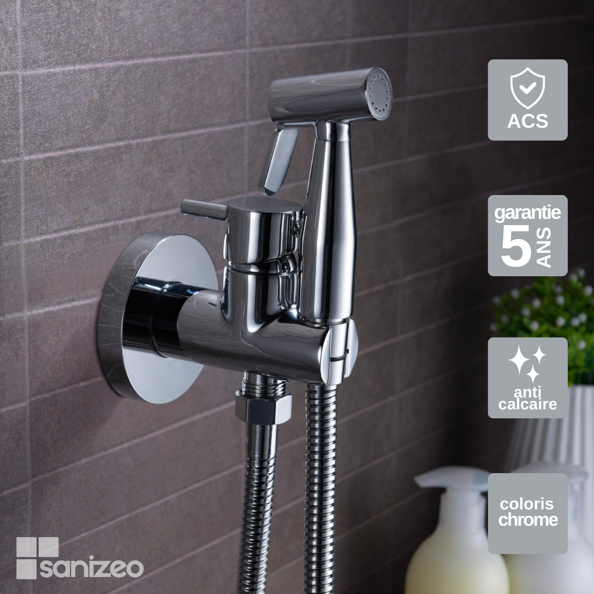 Kit Douchette hygiénique à encastrer pour WC ou bidet chromé – Design ...