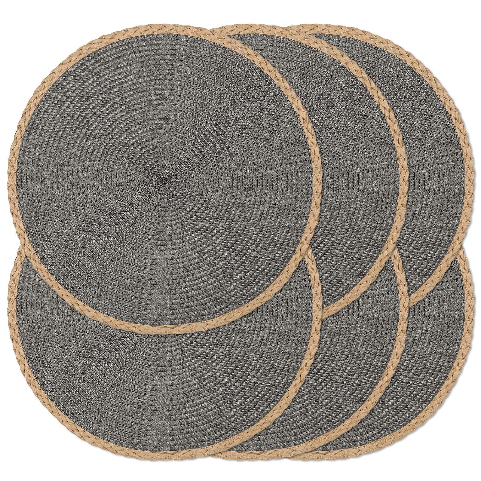 Set de table tissé simple 6 pièces, tapis rond décoratif antidérapant ...