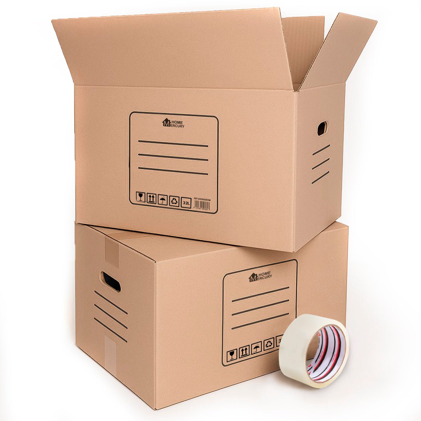 Aitsse- Pack 10/20 Cajas de Cartón+Precinto para Mudanzas y Almacenaje ...