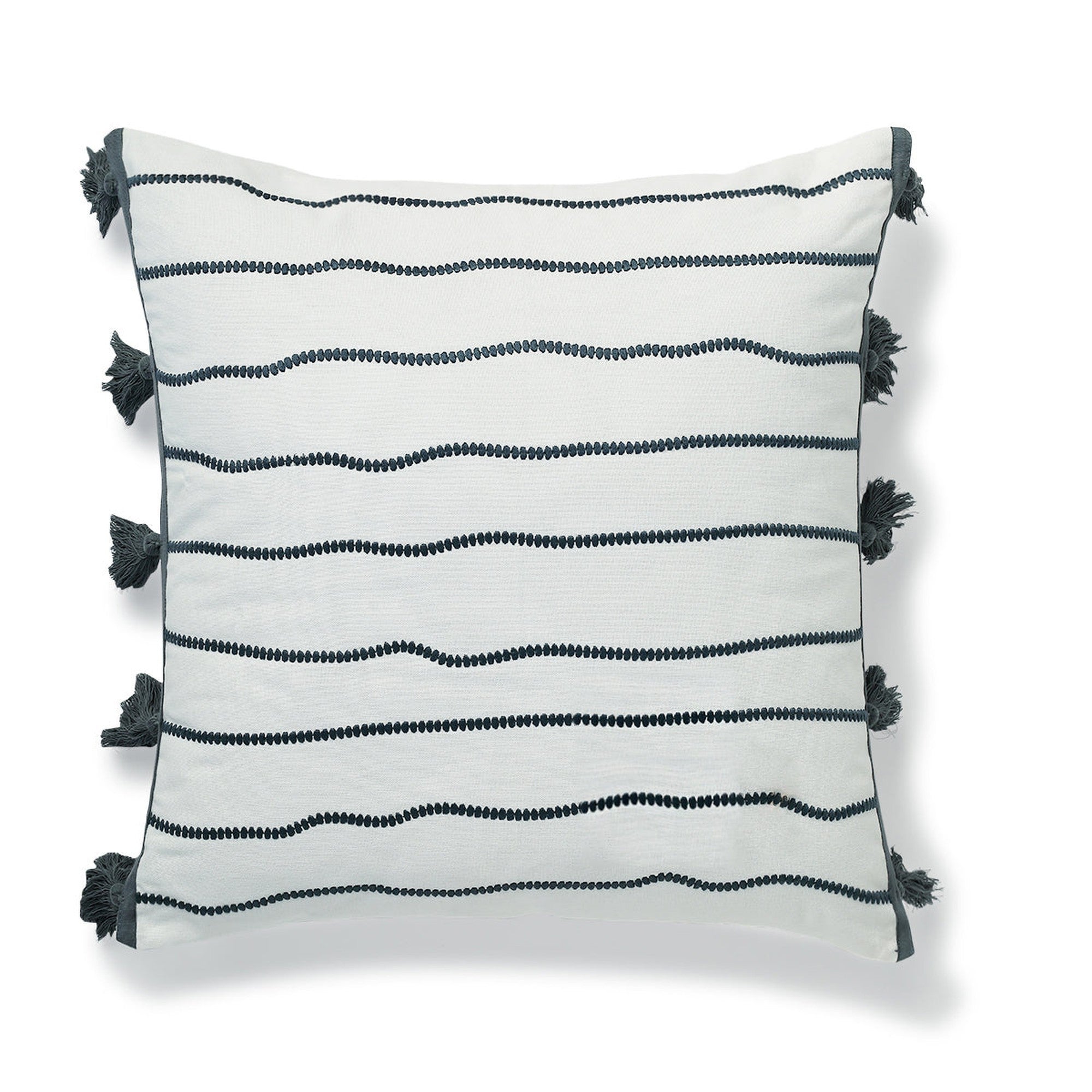 Coussin 50x50 toile de coton bleu orage | Leroy Merlin