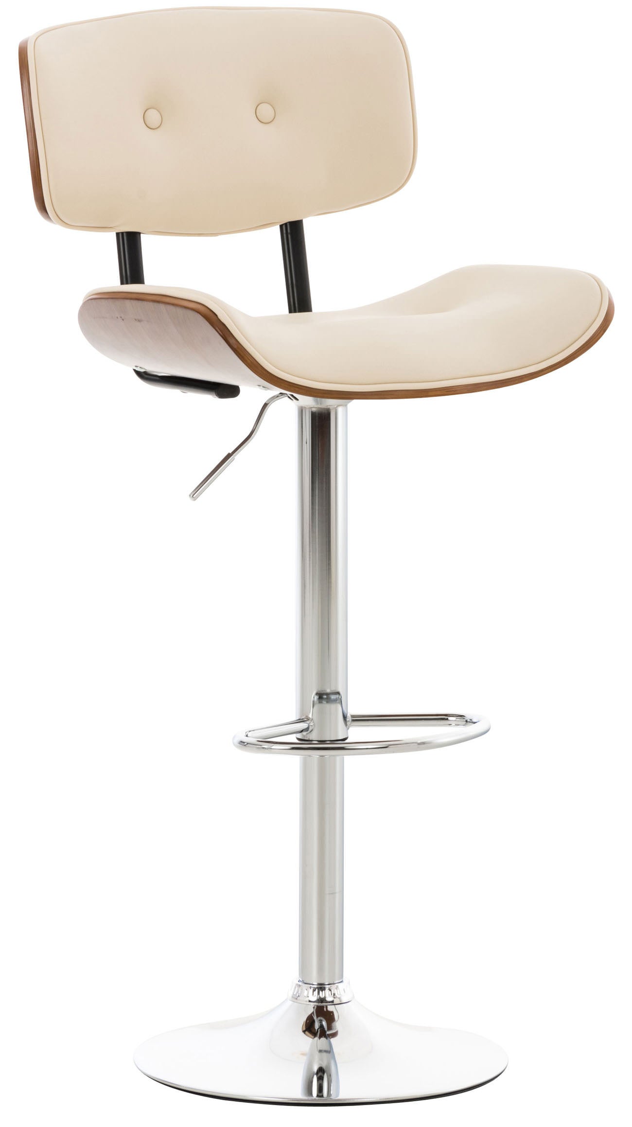 Tabouret de bar Sarnia avec assise en bois et revêtement en similicuir ...