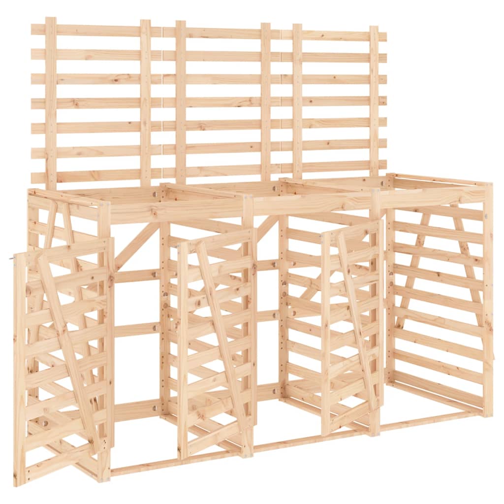 Abri triple pour poubelles en bois de pin massif | Leroy Merlin