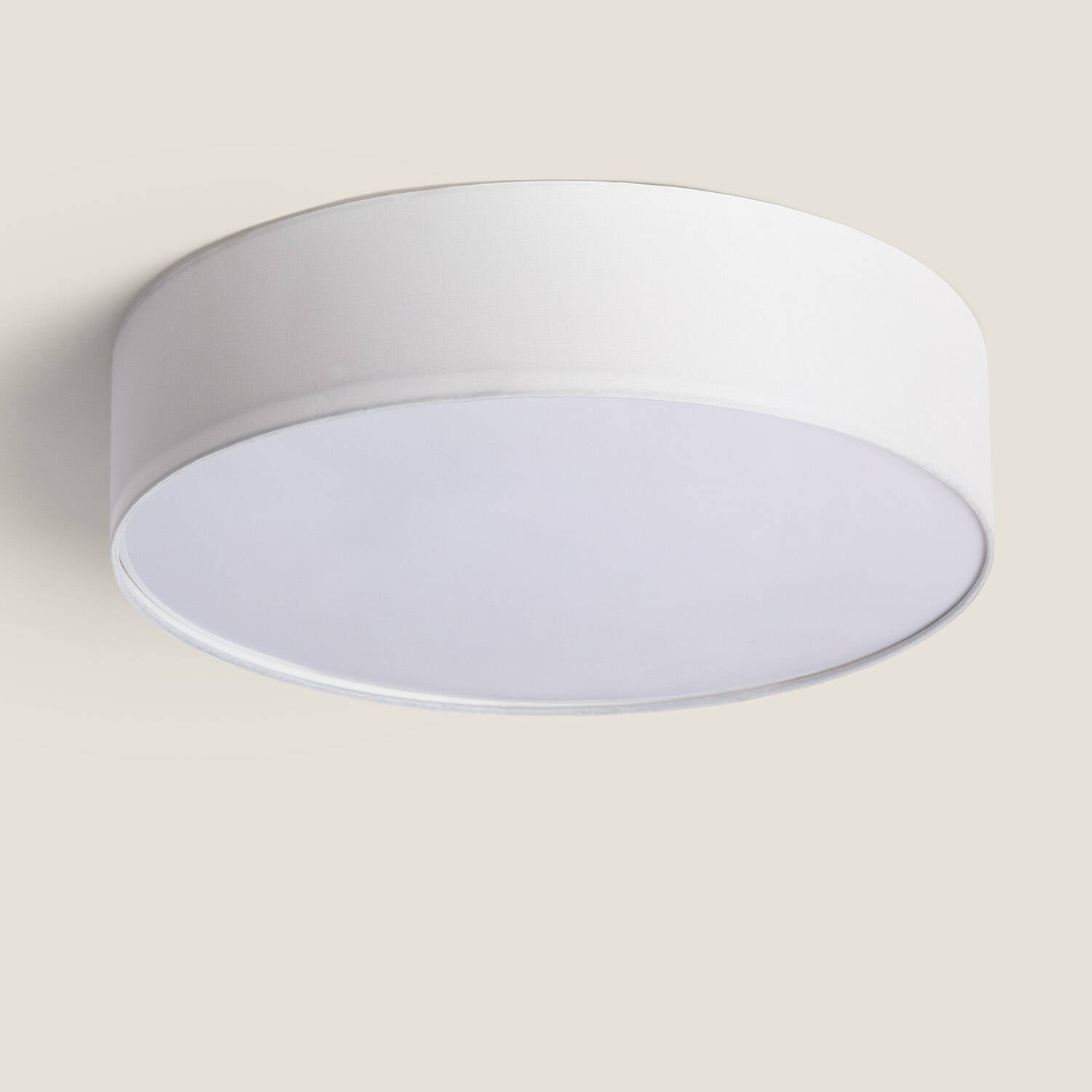 Plafonnier Rond Tissus Ranje Ø500 mm Blanc | Leroy Merlin