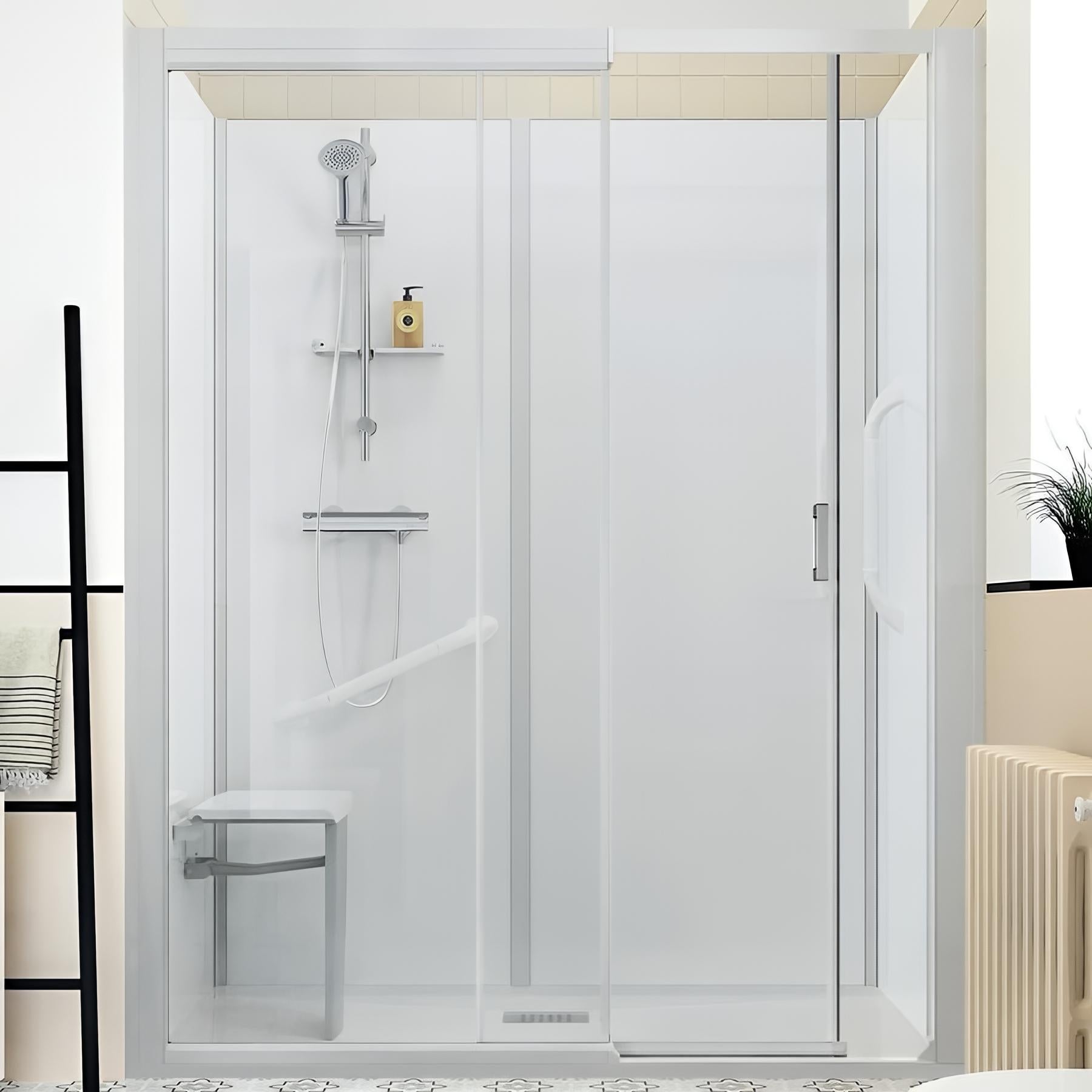 Cabine de douche KINEDO KINEMAGIC DESIGN 140x70 pose en niche fond ...