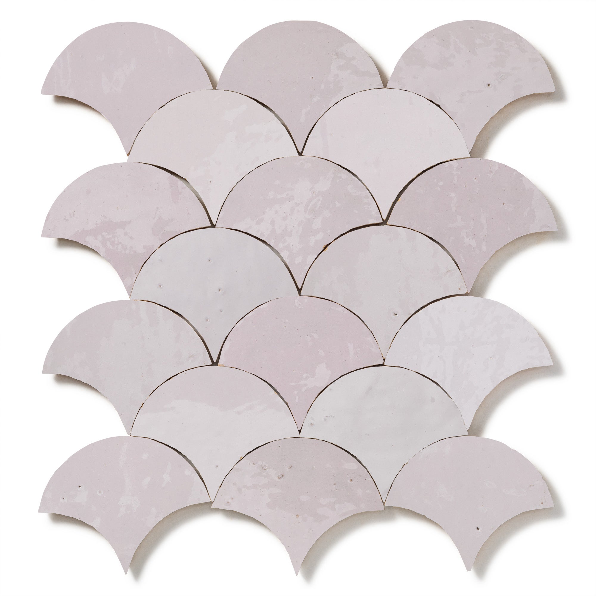 Zellige Marocain Artisanal Véritable - Rose Pale Ecaille grand 10x12 cm ...