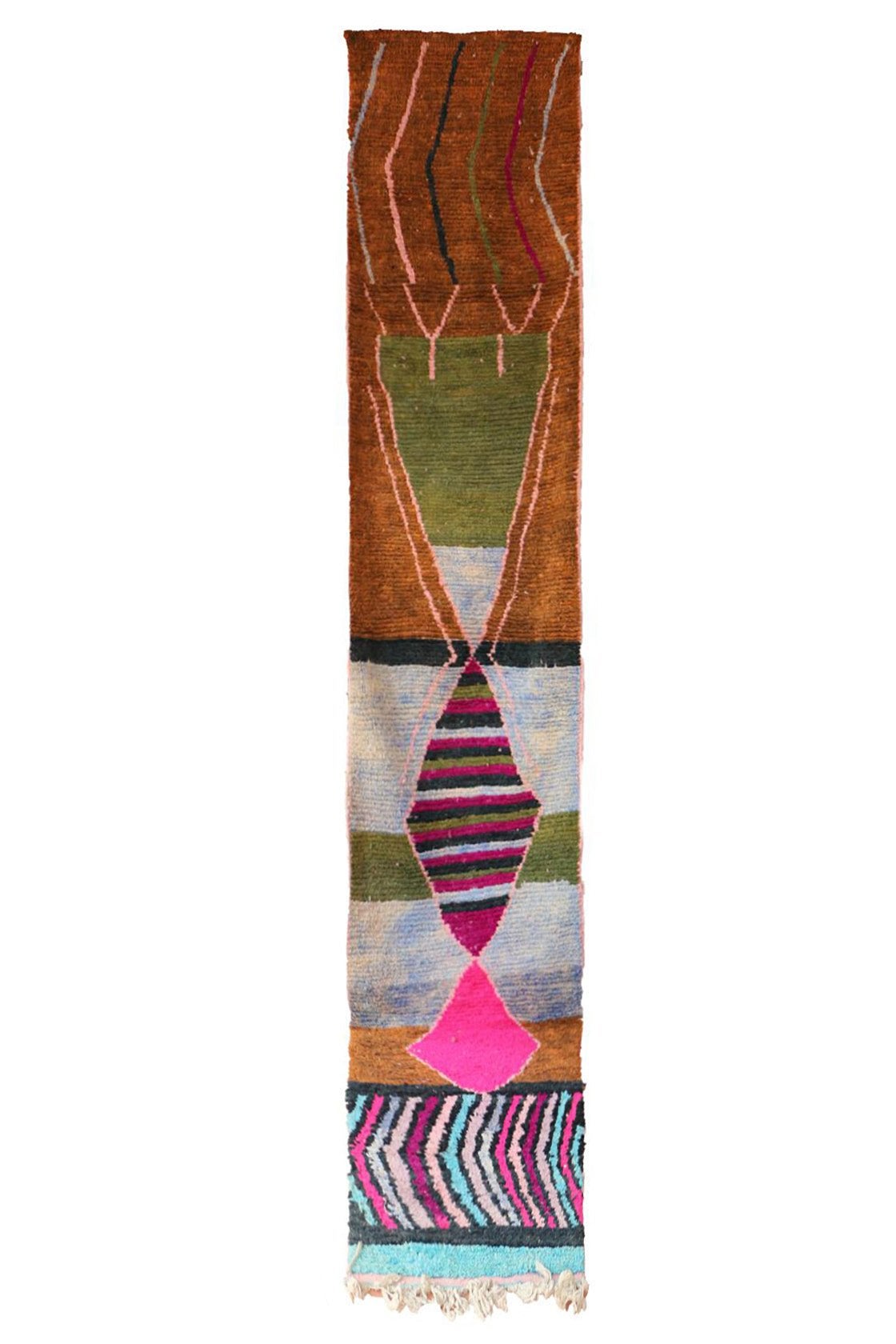 Tapis de couloir Berbere marocain pure laine 78 x 371 cm 78 x 371 cm ...