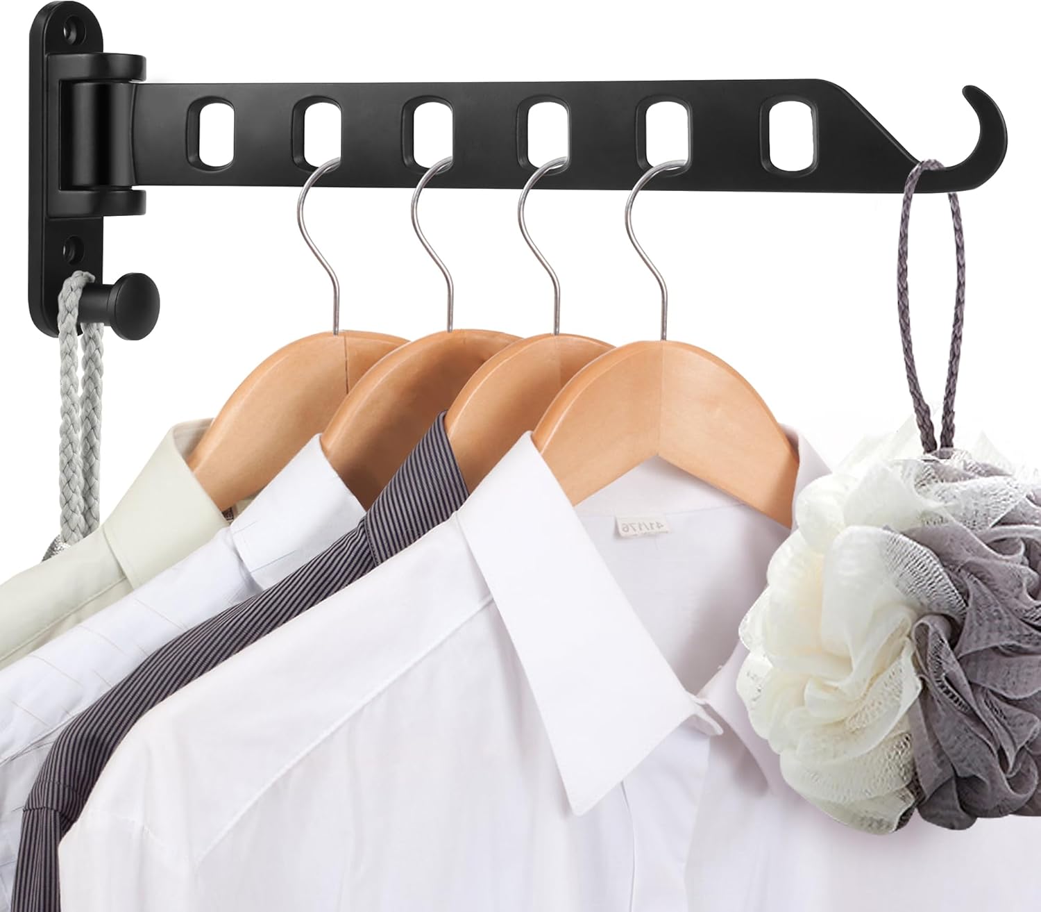 1 pcs Porte Cintre Mural, Cintre Mural Support de Séchage, Rotation ...