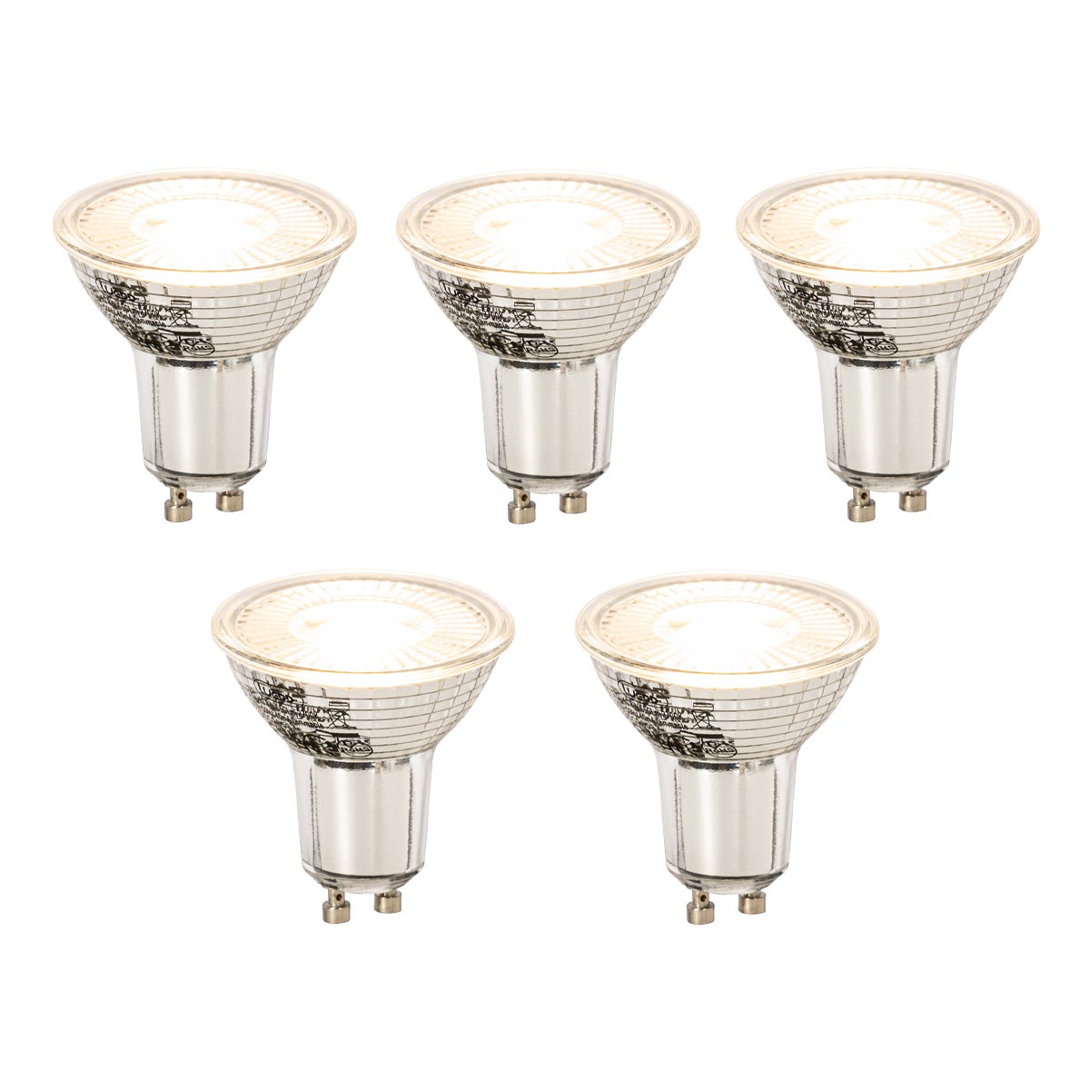 Juego de 5 Lámpara LED GU10 regulable 8W 650 lm 2700K | Leroy Merlin