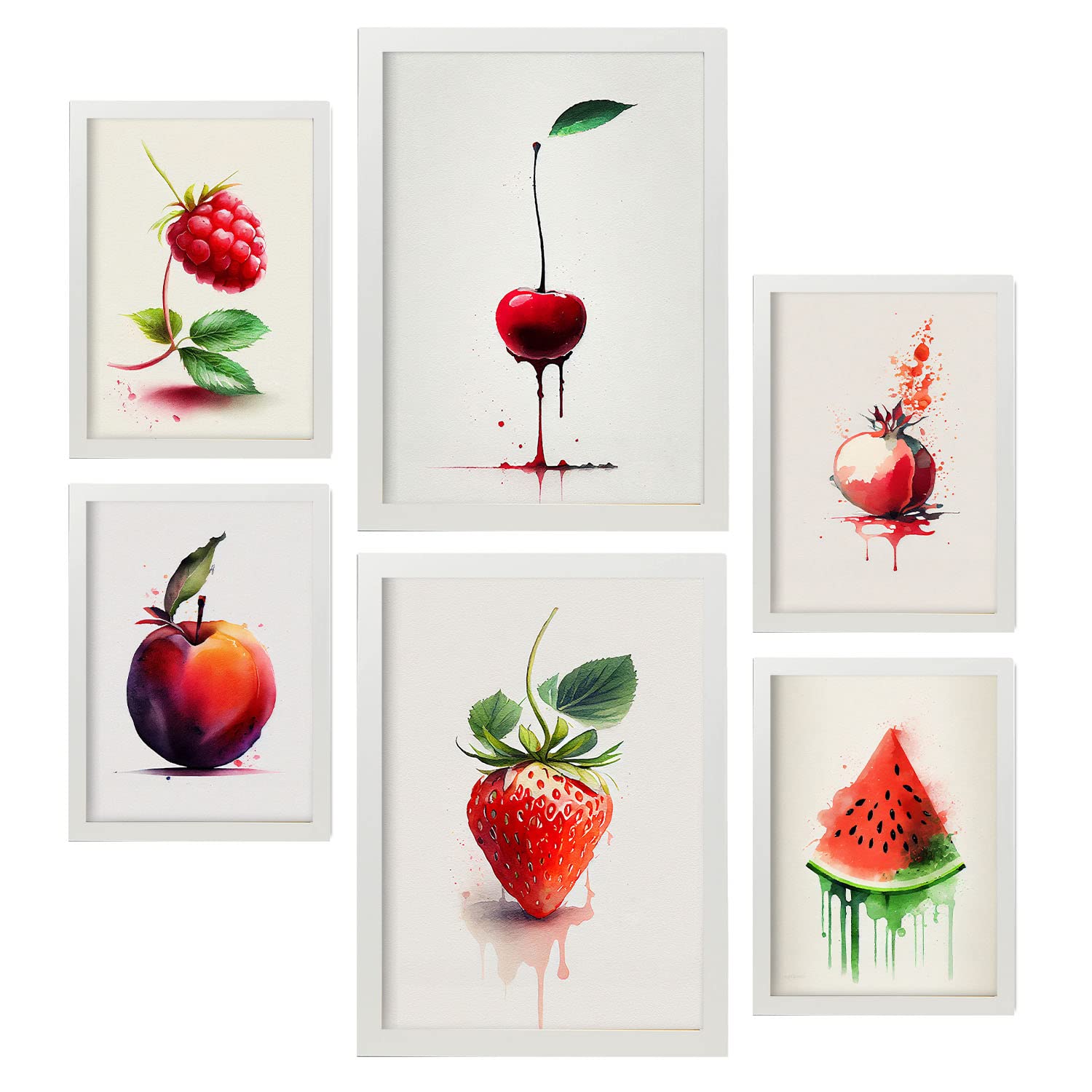Nacnic Fruits Rouges Affiches Illustrations De Fruits Légumes Et ...