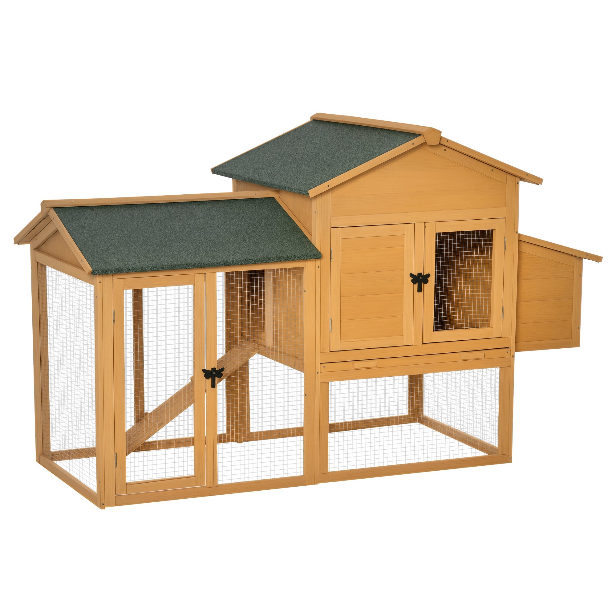 Poulailler pour poules naines avec enclos et pondoir. Construction en ...