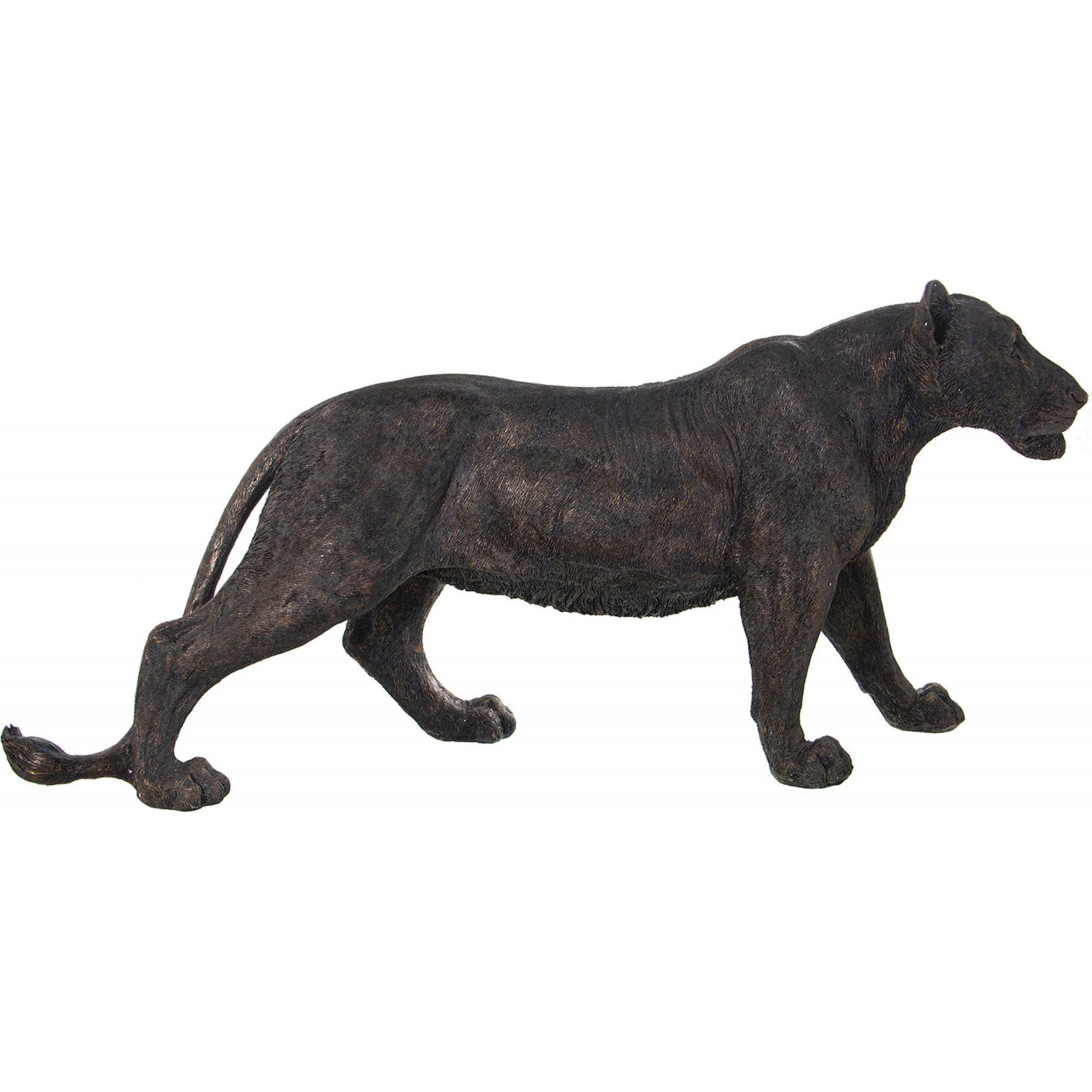Statue élégance sauvage léonine en résine noire 124 x 30 x 56 cm Noir ...