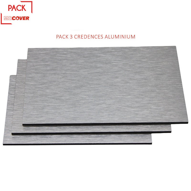 Juego de 3 salpicaderos reversibles de aluminio cepillado 100 x 50 x 0 ...