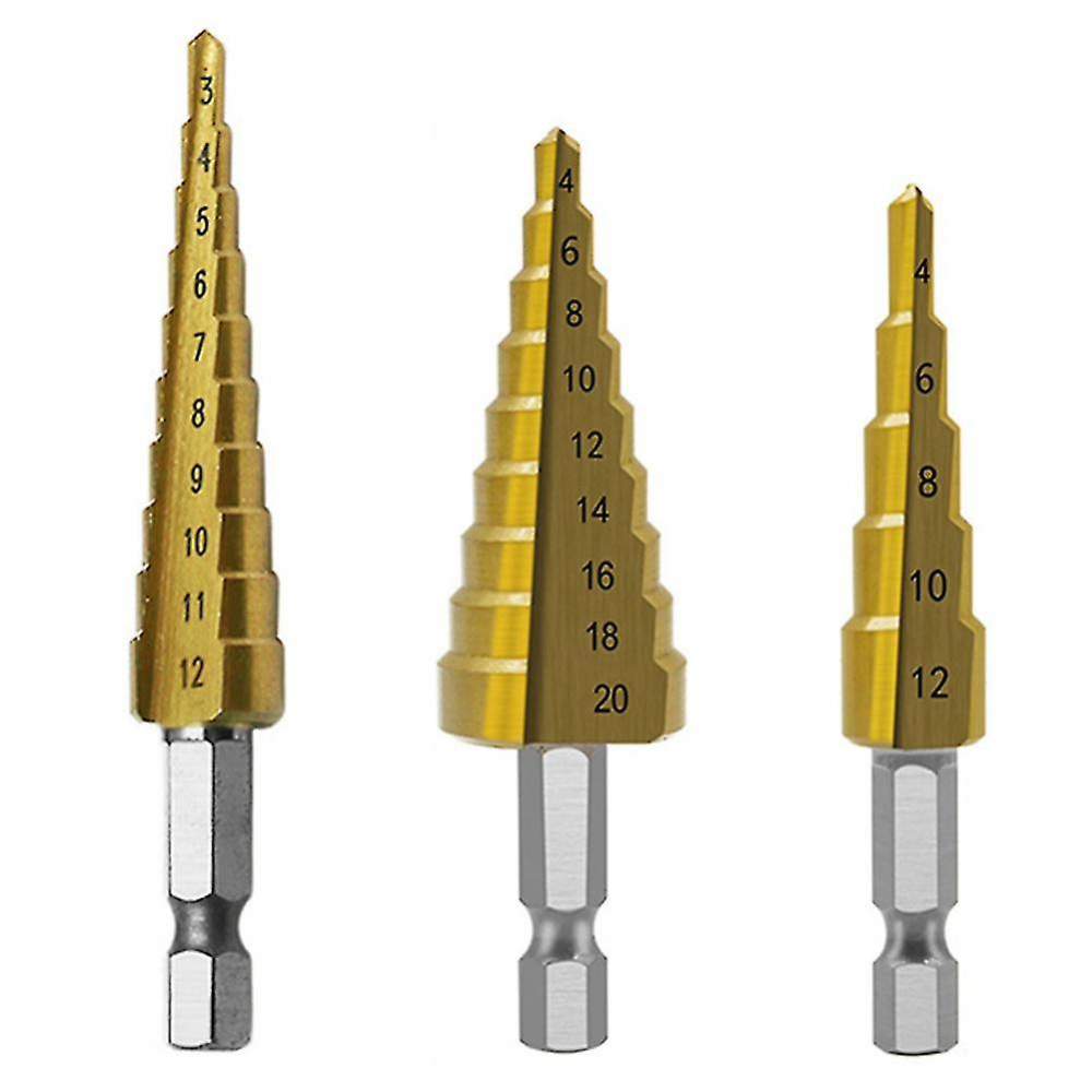 Foret étagé 3 pièces ensemble de forets étagés HSS coupe-trou conique ...