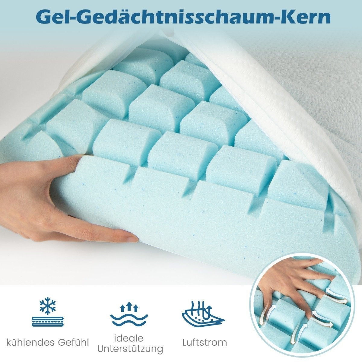 Juego de almohadas de gel refrescantes con funda lavable | Leroy Merlin