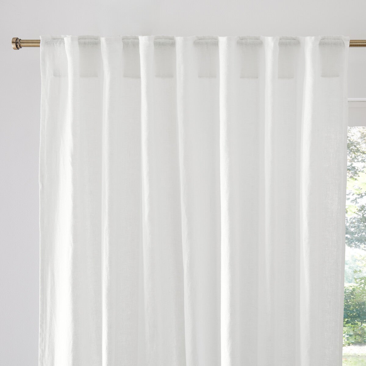 Rideau lin finition pattes cachées, Elba - Blanc - 350 x 140 cm | Leroy ...