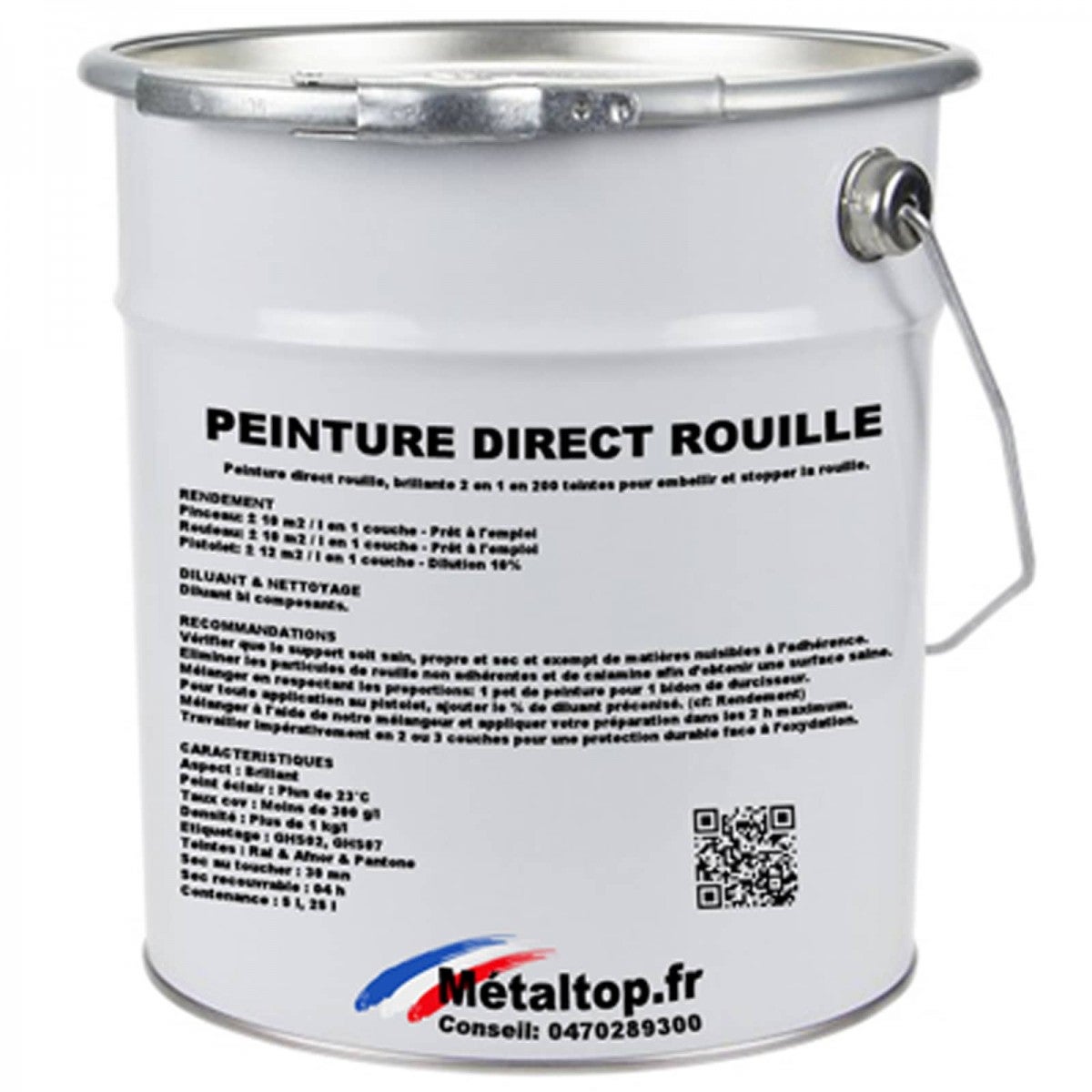 Peinture Direct Rouille - Metaltop - Orange pur - RAL 2004 - Pot 5L ...