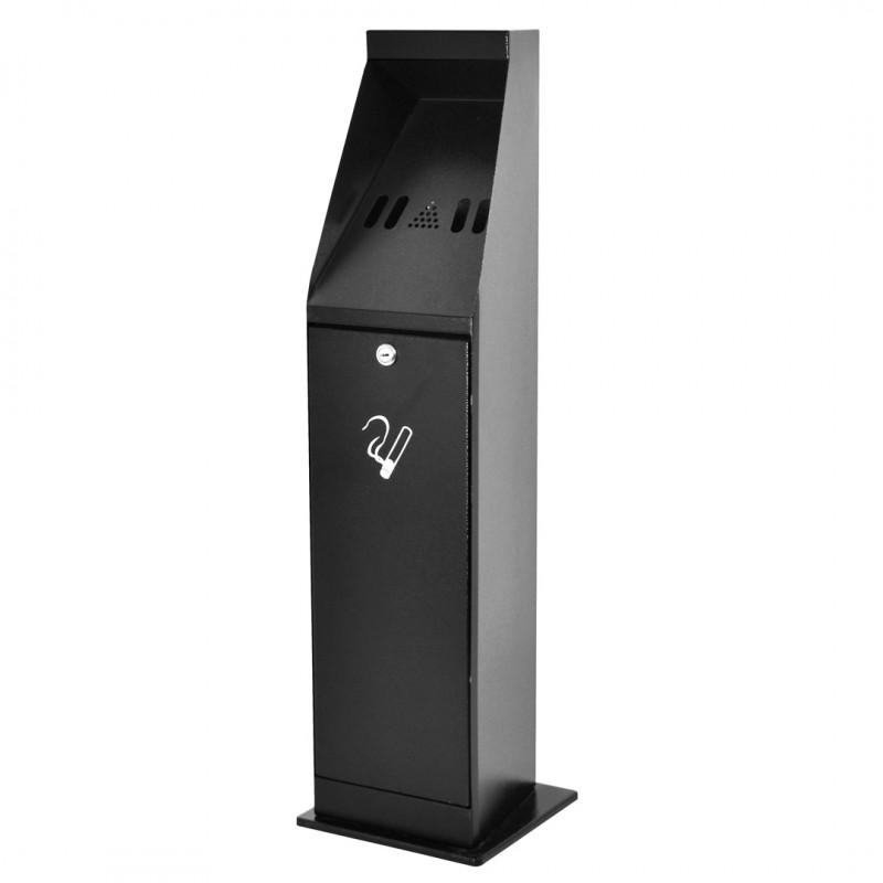 Posacenere a Colonna 23,5x86x23,5 cm in Metallo Nero 5L per Interno ...