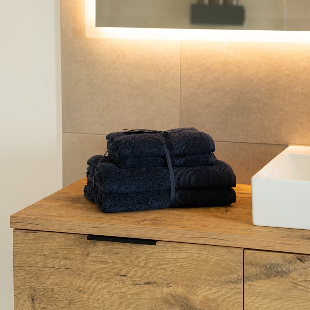 Home Deluxe - Set de serviettes - 4 pcs. SOFT - bleu foncé - Matériel ...