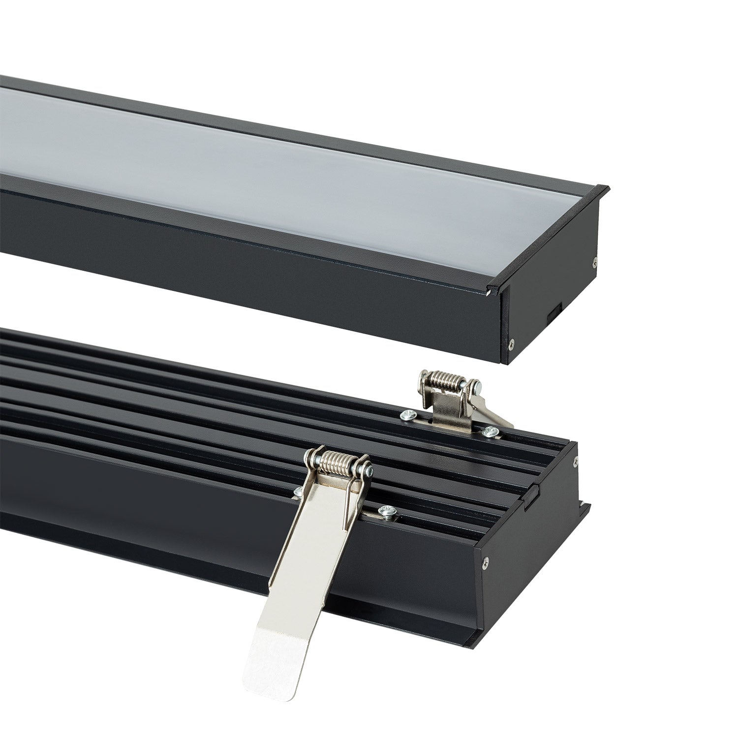 Profilé Aluminium Encastré XL pour Rubans LED jusqu'à 60mm Noir 10 m ...
