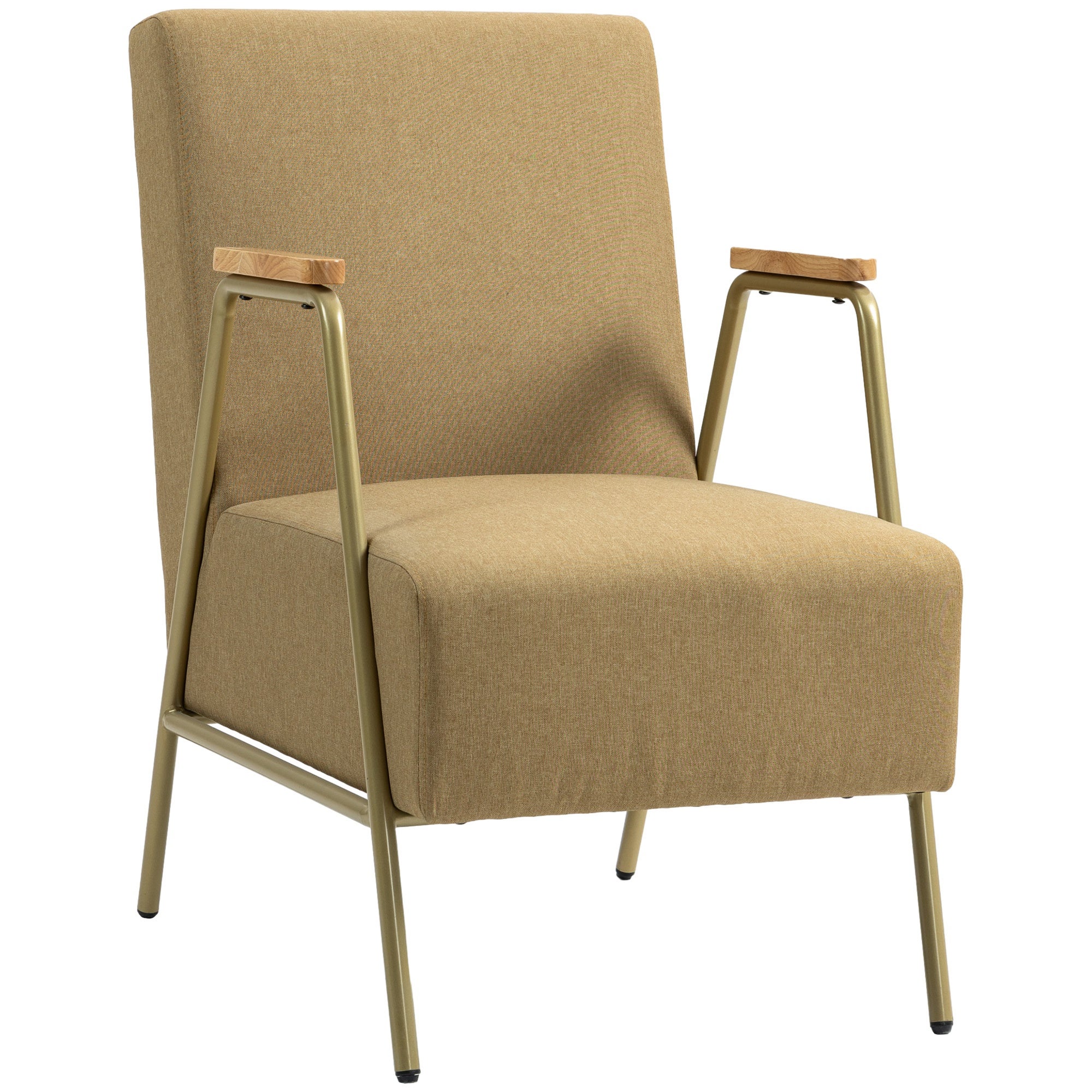 Butaca de Salón HOMCOM Poliéster, Acero Marrón 62x81x92 cm | Leroy Merlin