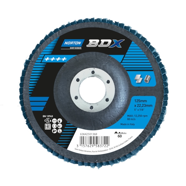 Disque à lamelles BDX R842 - Ø 125 mm - Grain 60 - NORTON | Leroy Merlin