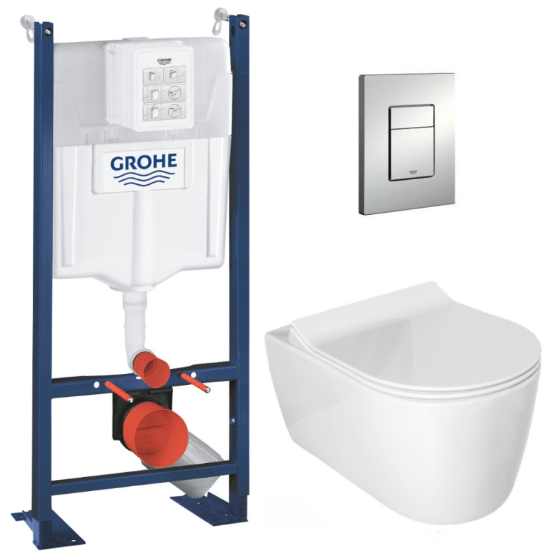 Grohe / Idevit Pack WC Rapid SL autoportant + WC sans bride Alfa avec ...