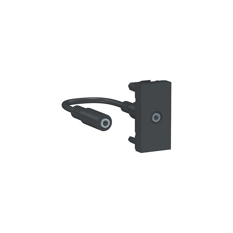Prise mini jack Unica - 1 module - Anthracite | Bricoman