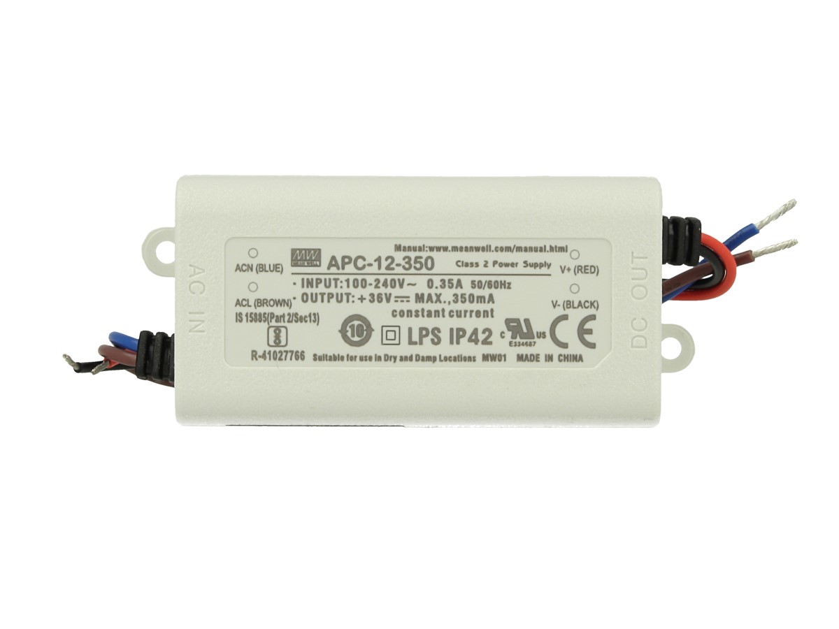 Controlador LED CC Meanwell APC-12-350 Trasformatore 350MA 9V-36V DC ...