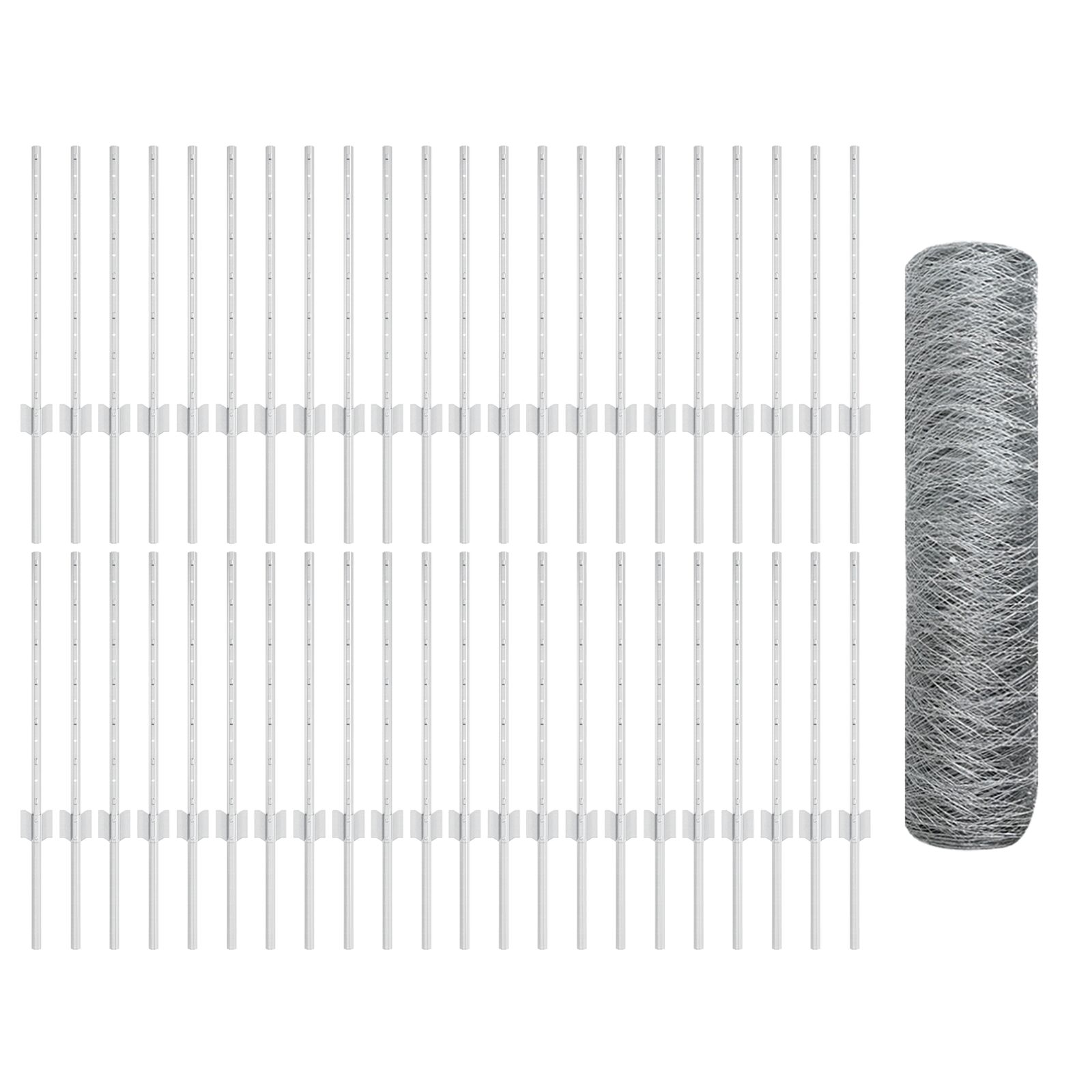 Postes de Cerca 11 uds U-Channel 60 cm de Acero Galvanizado | Leroy Merlin