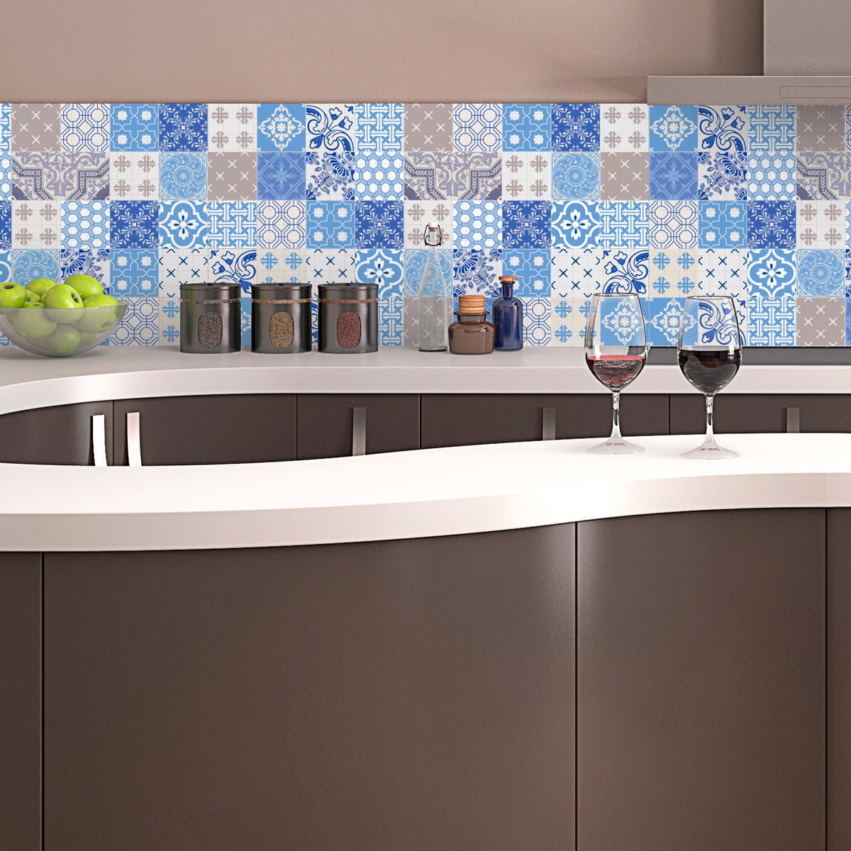 16 vinilo baldosas azulejos ornamentos barrocos - adhesivo de pared ...