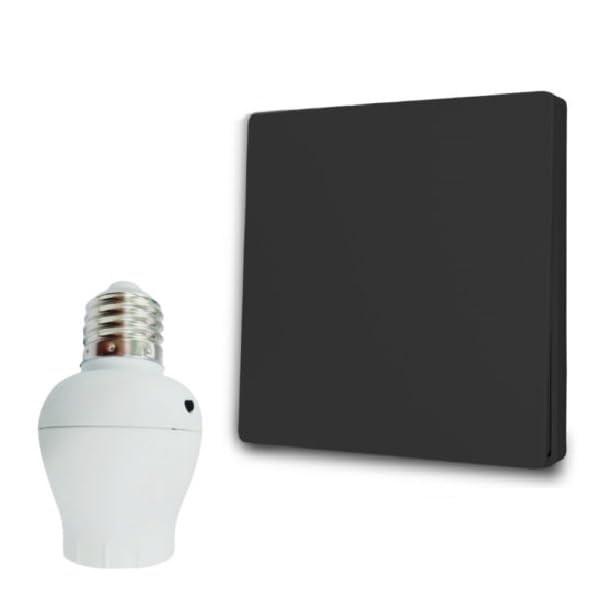 Kit interrupteur va-et-vient sans fil et sans pile prêt à poser - 1 bouton poussoir + 1 douille ...