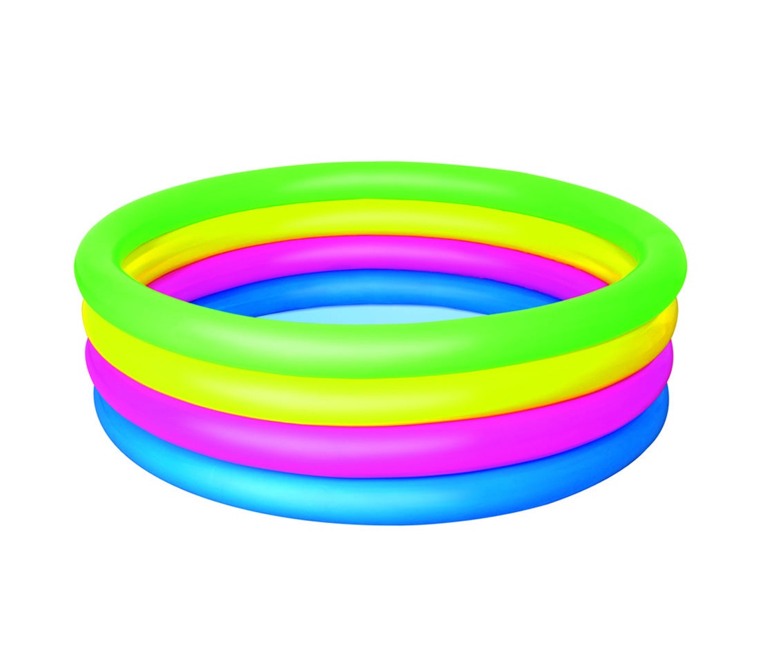 Piscina Hinchable Infantil 4 Aros Arcoiris 157x46 cm +3 Años Bestway ...