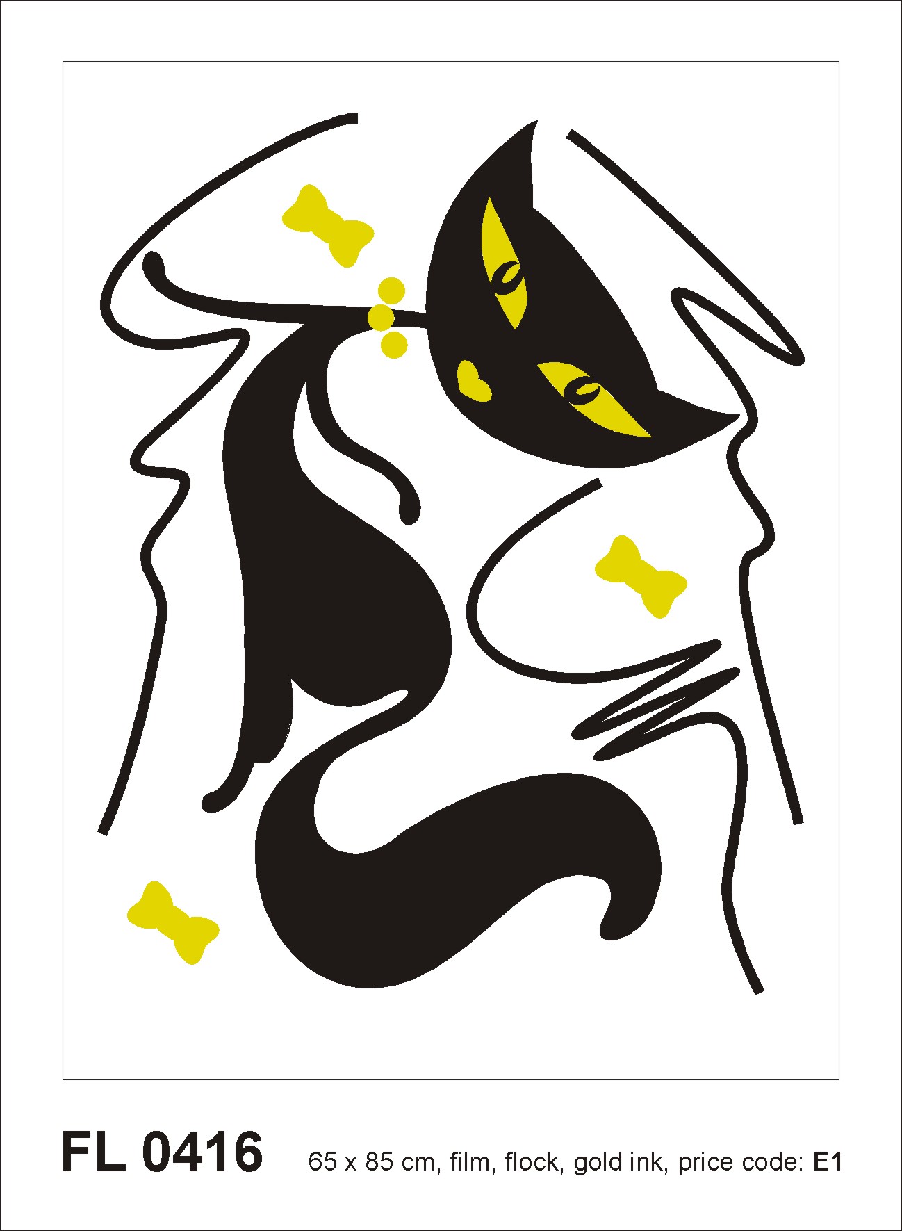 Sticker mural chat noir - 85 x 65 cm - Sanders & Sanders | Leroy Merlin