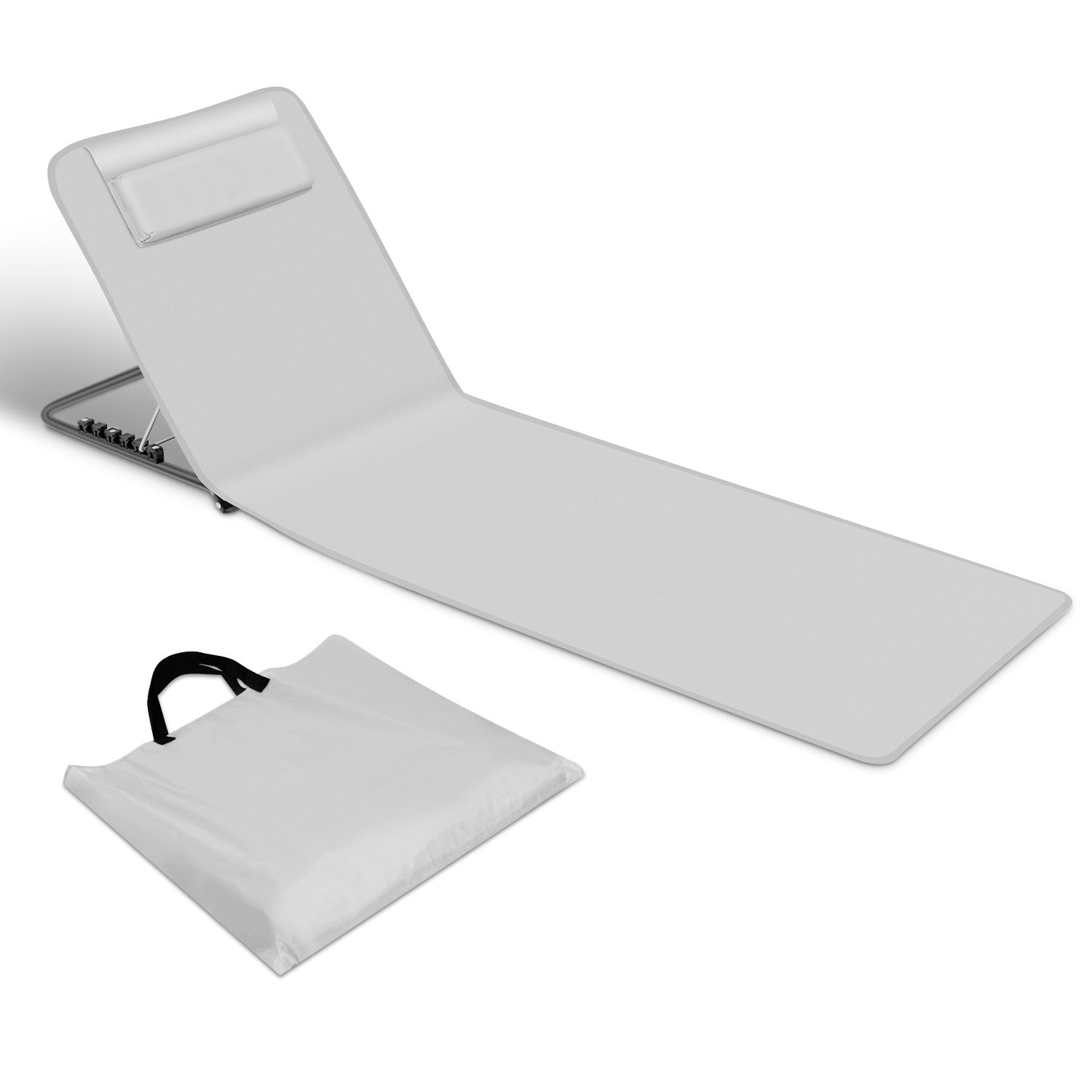 Colchón, tumbona, esterilla de playa con respaldo reclinable y bolsa de ...