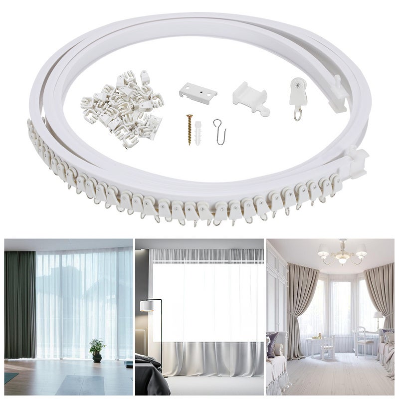 Kit de Rail de Rideau Plafond Pliable, 3M Rail de Rideau Flexible avec ...